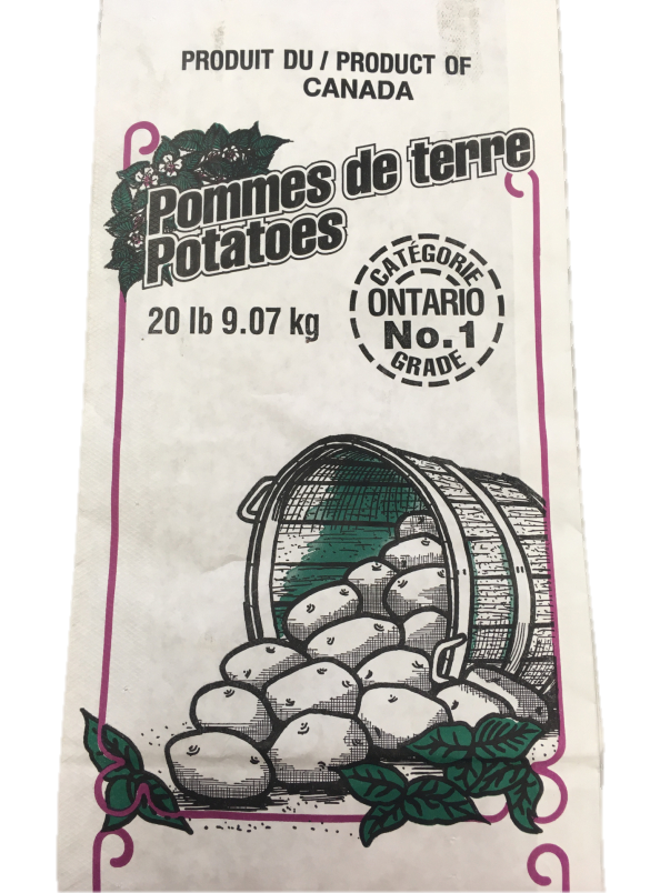 20 lb Paper Potato Bag - Solid - Wellington Produce Packaging